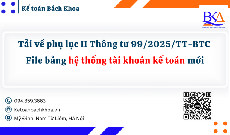 Tải về file bảng hệ thống tài khoản kế toán theo Thông tư 99/2025/TT ...